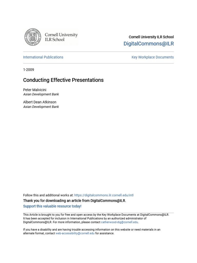Conducting Effective Presentations | PDF | Asian Development Bank
