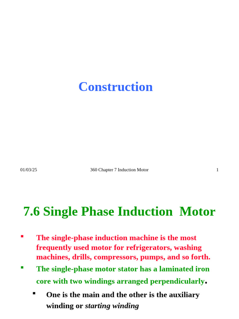 Single Phase Induction Motor | PDF | Electric Motor | Electromagnetic ...