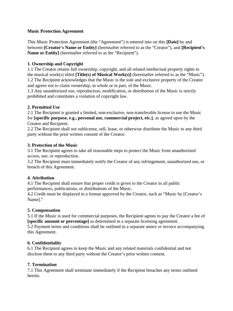 Music Rights & Usage Contract | PDF | Copyright | Mediation