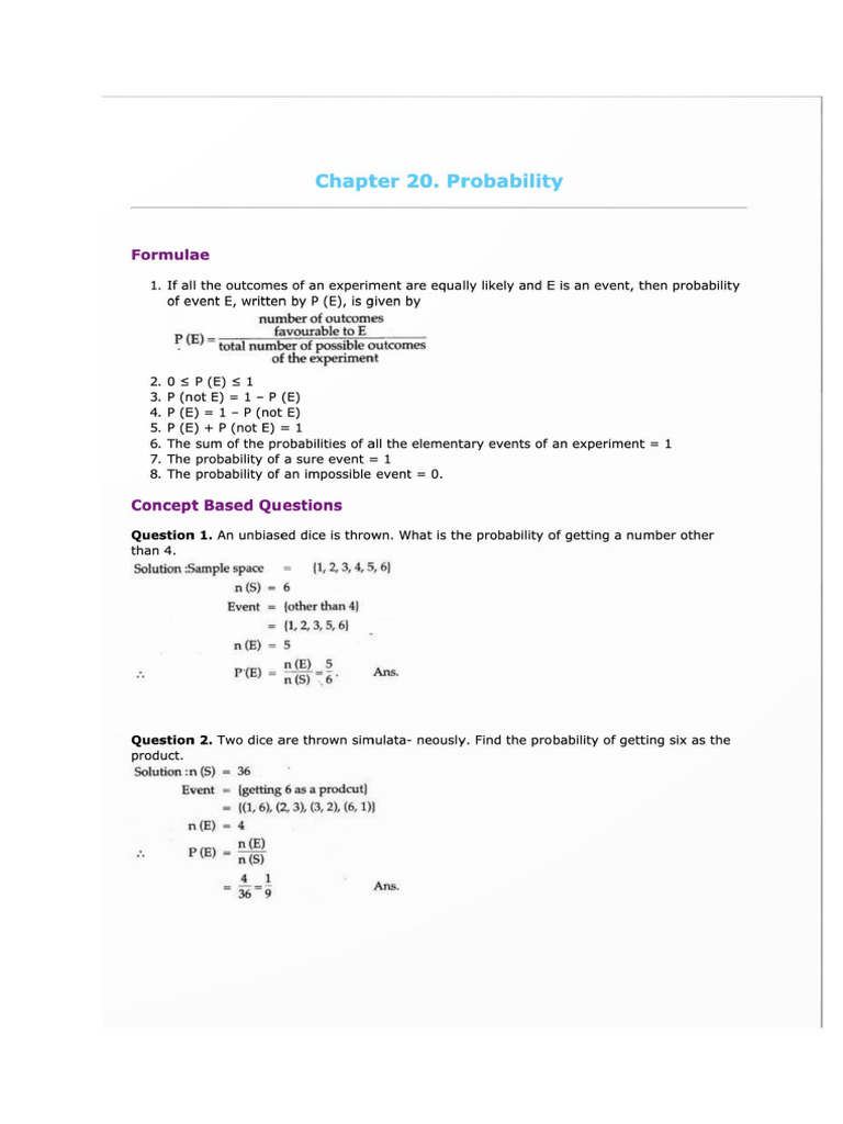 Probability Important Questions | PDF