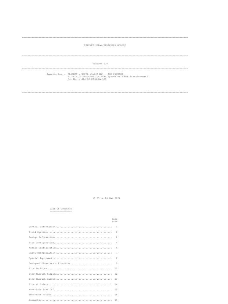Hydraulic Calculation For Transformer-02 Merged | PDF | Fluid Dynamics | Flow Measurement
