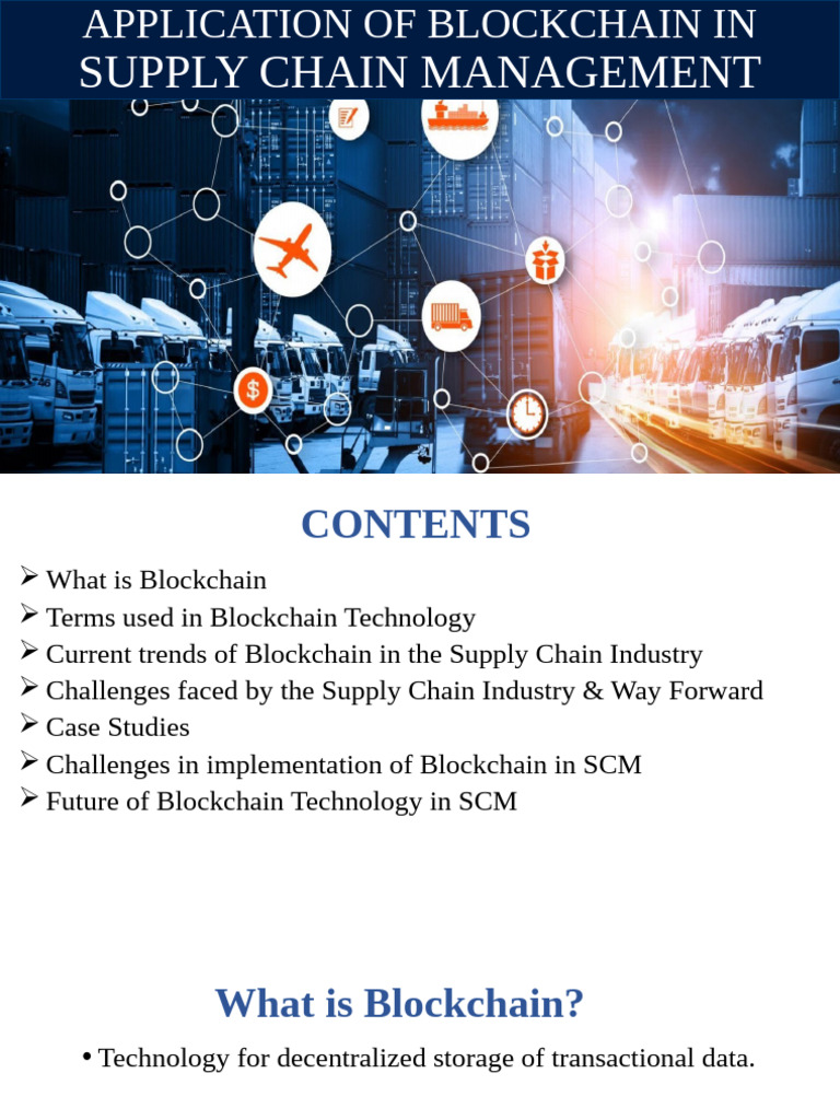 Blockchain Application in SCM | PDF | Supply Chain Management | Cryptography