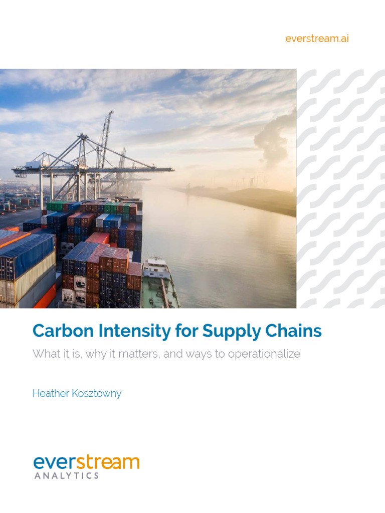 Carbon Intensity For Supply Chains FINAL | PDF | Supply Chain | Emission Intensity