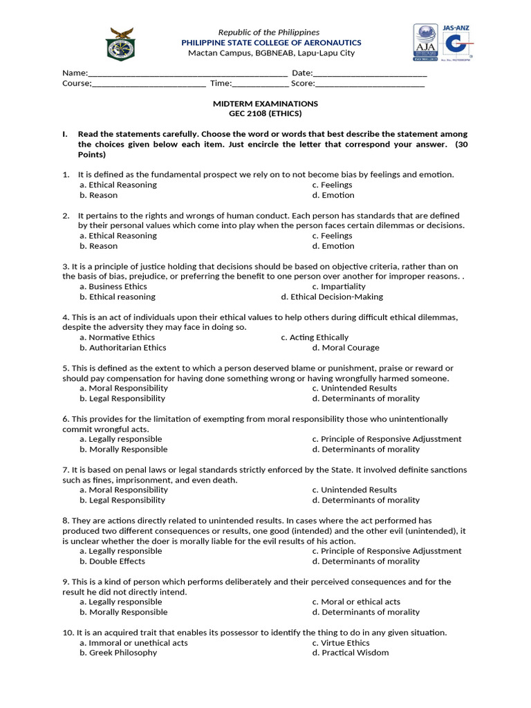 Cariquitan-gec 2108 Midterm Exams | PDF | Morality | Virtue