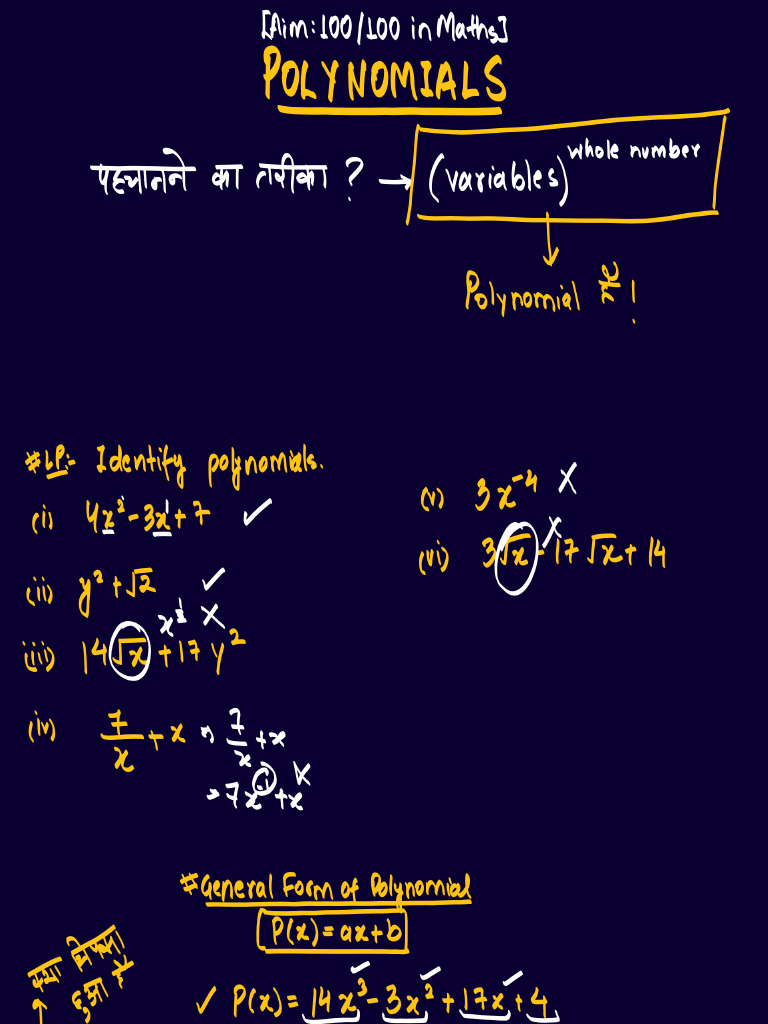Polynomial 9th Notes Part 1 | PDF