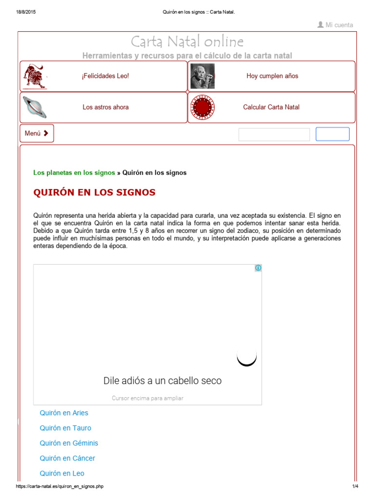 Quirón en Los Signos | PDF | Horóscopo | Las emociones