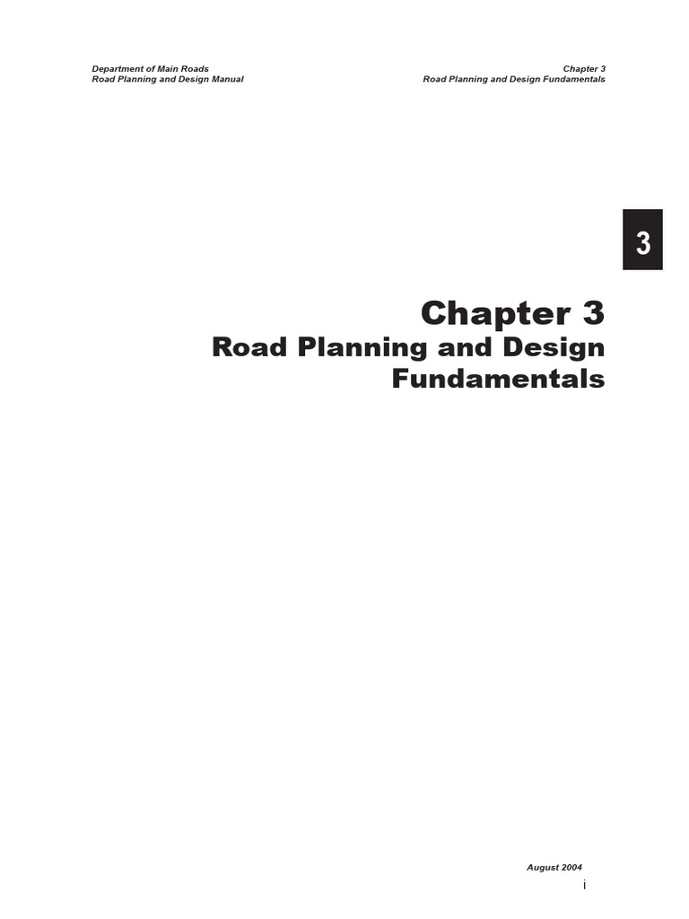 Chapter 03 Road Planning Design Fundamentals | PDF | Road | Traffic