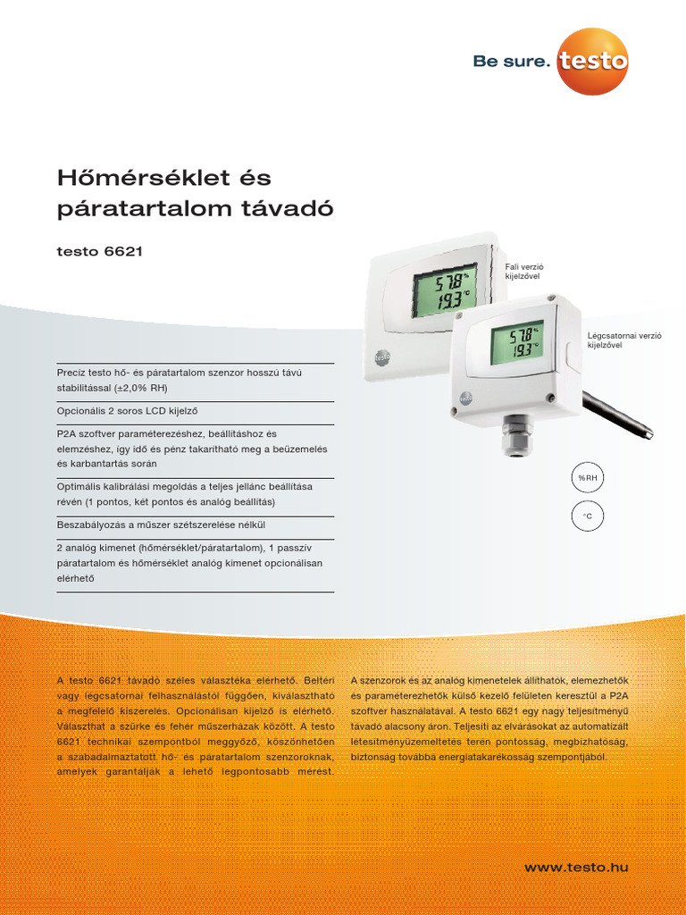 Testo 6621 Adatlap | PDF