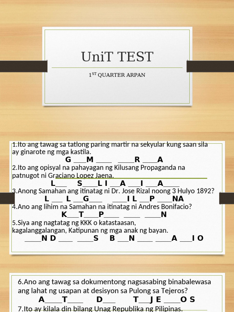 ARPAN Q1-Unit Test | PDF