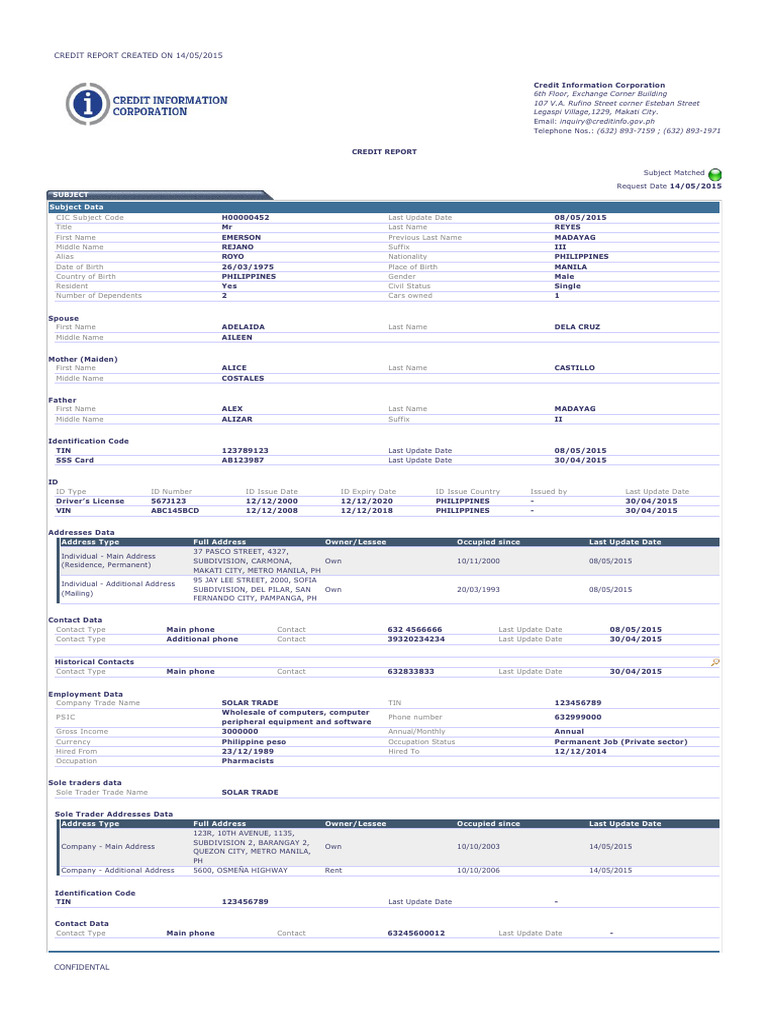 Credit Report_Sample | PDF | Credit Card | Payments