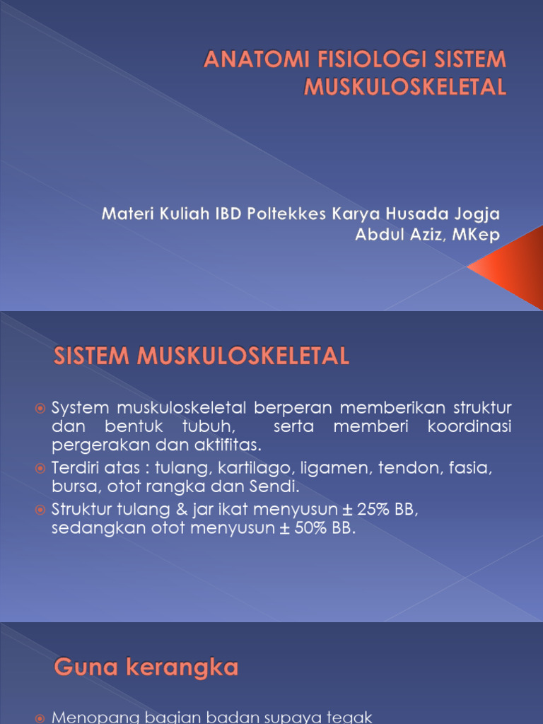 Anatomi Fisiologi Sistem Muskuloskeletal Ibd 2022 | PDF