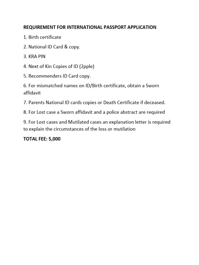 Passport Req Summary | PDF