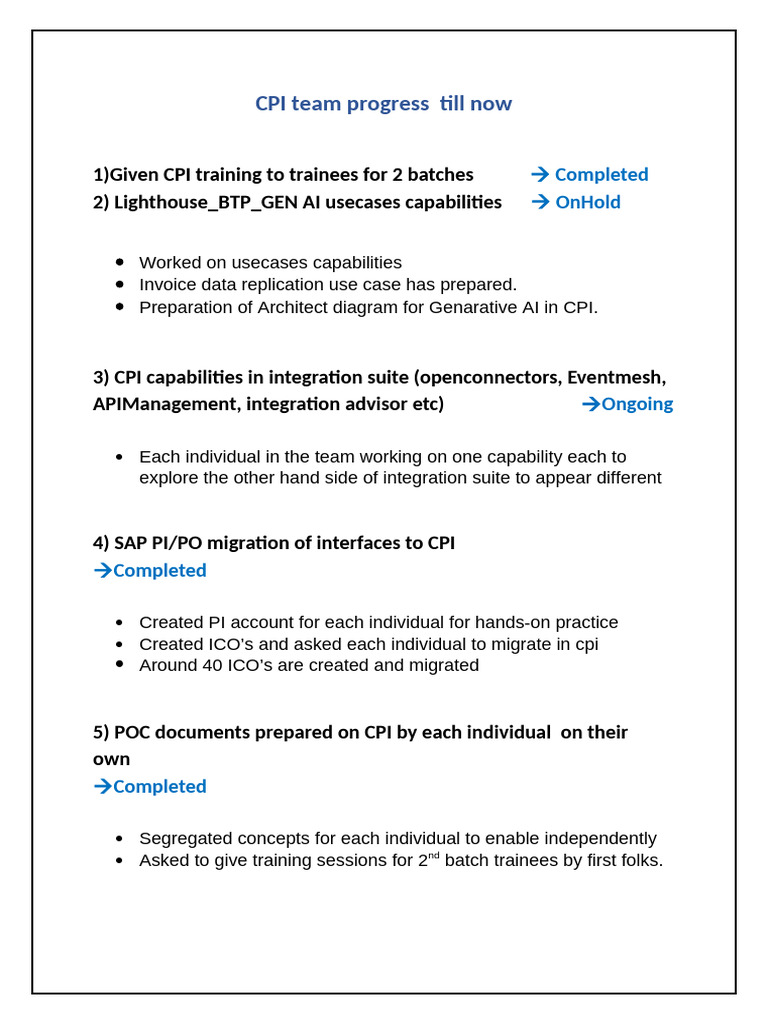 CPI Team Progress Till Now 1 | PDF
