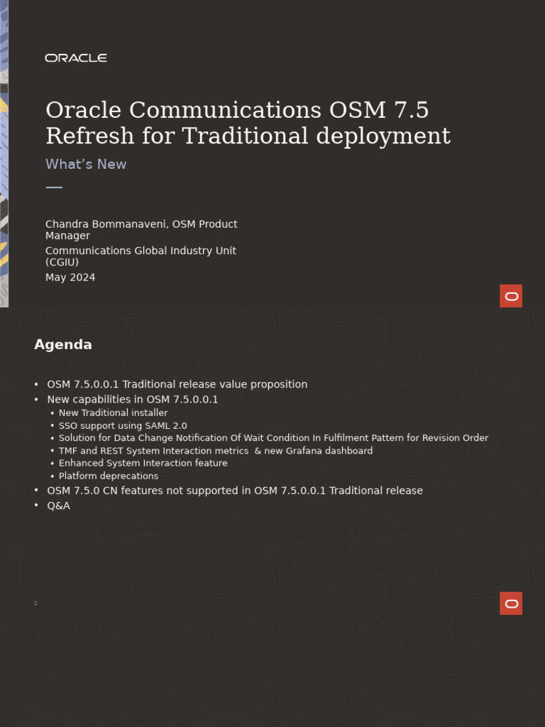 OSM Traditional 7 5 0 0 1 What's New | PDF | Oracle Corporation | Computing