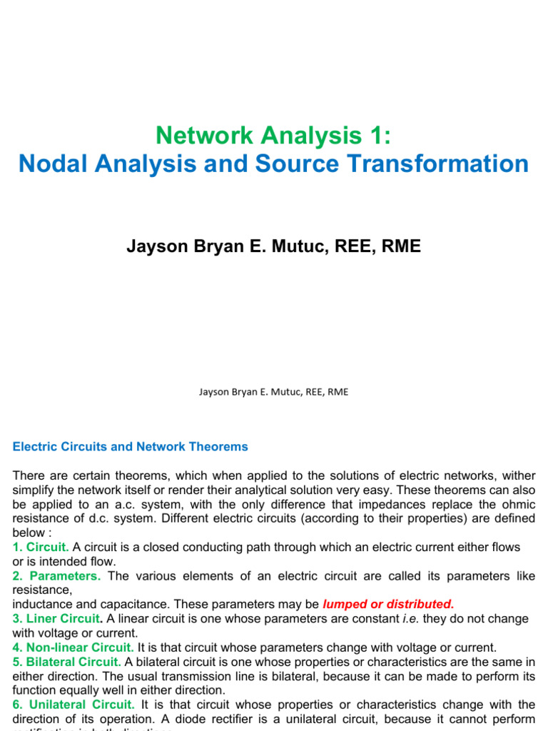 7. Nodal and Source Transformation | PDF | Electrical Network | Electrical Engineering