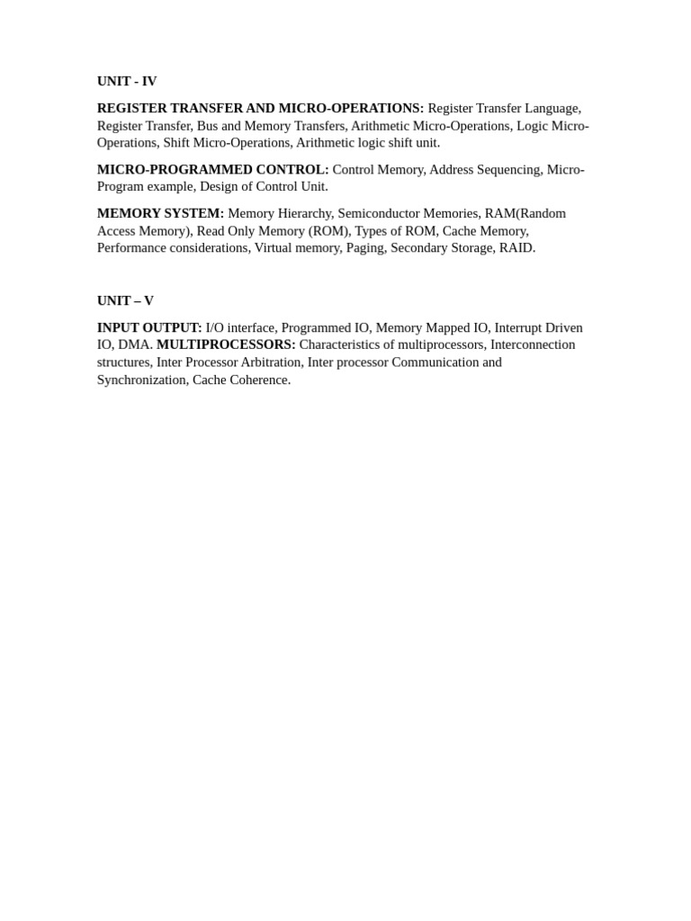 Unit - Iv Register Transfer and Micro-Operations | PDF