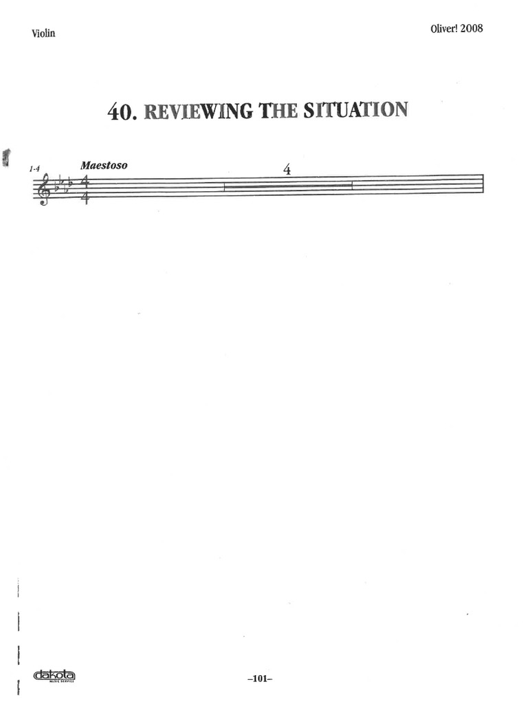 Oliver! VIOLIN Reviewing The Situation | PDF