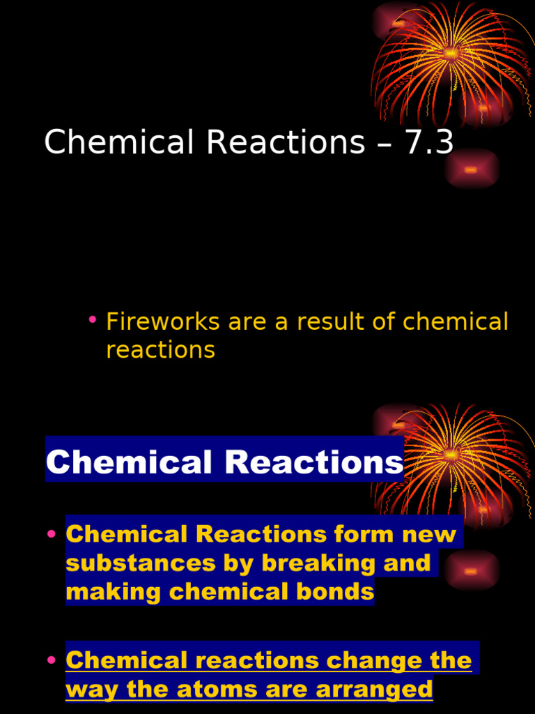 Chemical Reactions - 7.3 | PDF | Chemical Reactions | Reaction Rate