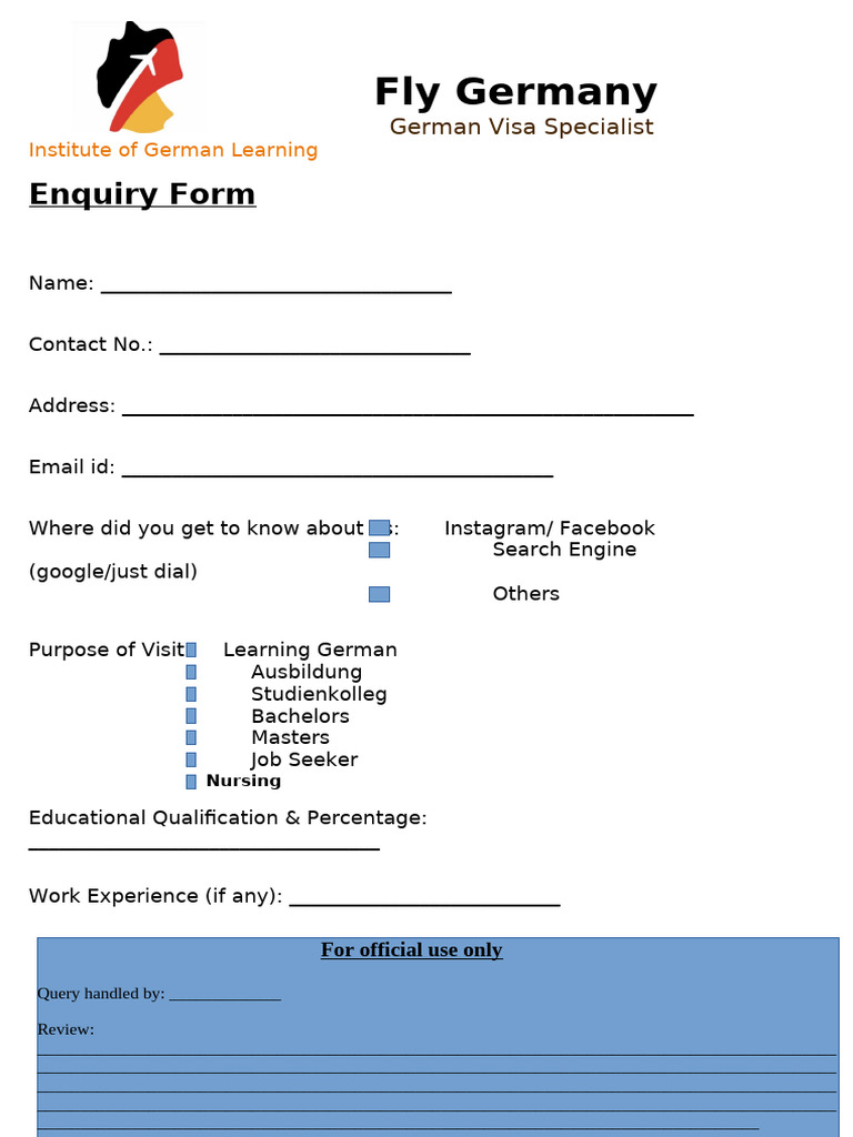 Enquiry Form | PDF