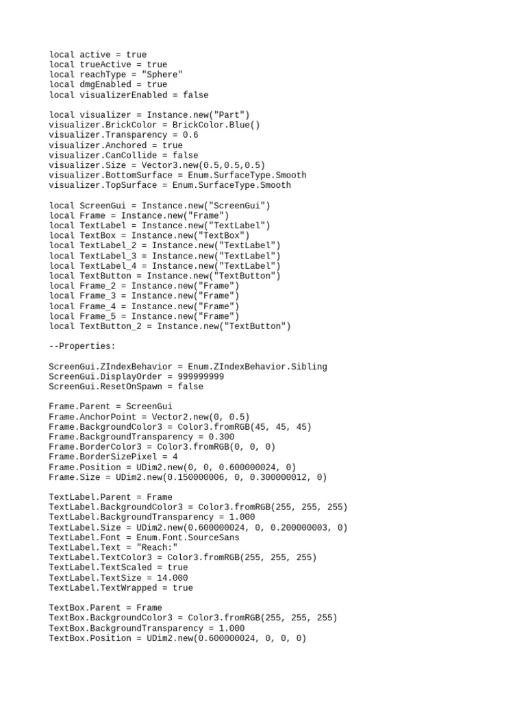 Roblox Sphere Reach Damage Script | PDF | Typography | Typefaces