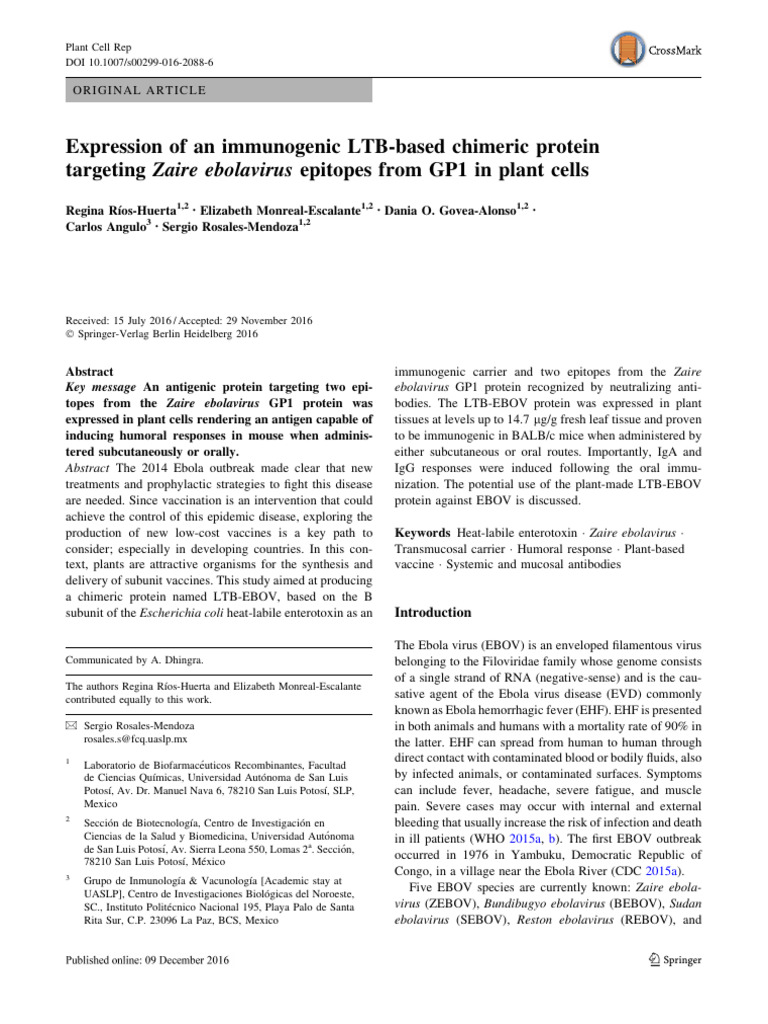10.1007@s00299 016 2088 6 | PDF | Polymerase Chain Reaction | Elisa