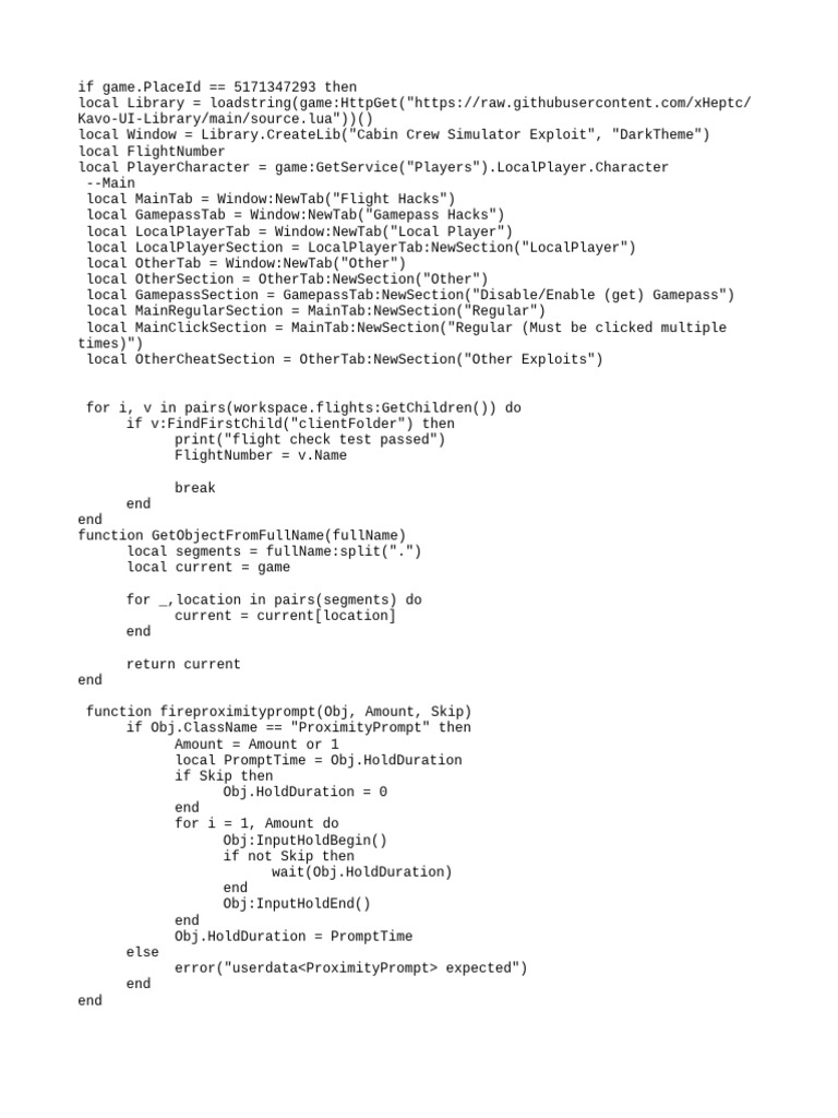 Cabin Crew Simulator Autofarm Script | PDF | Computing | Software ...