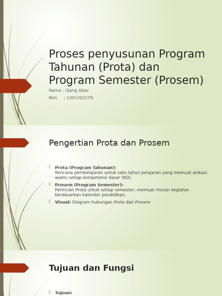 Proses Penyusunan Program Tahunan (Prota) Dan Prosem | PDF