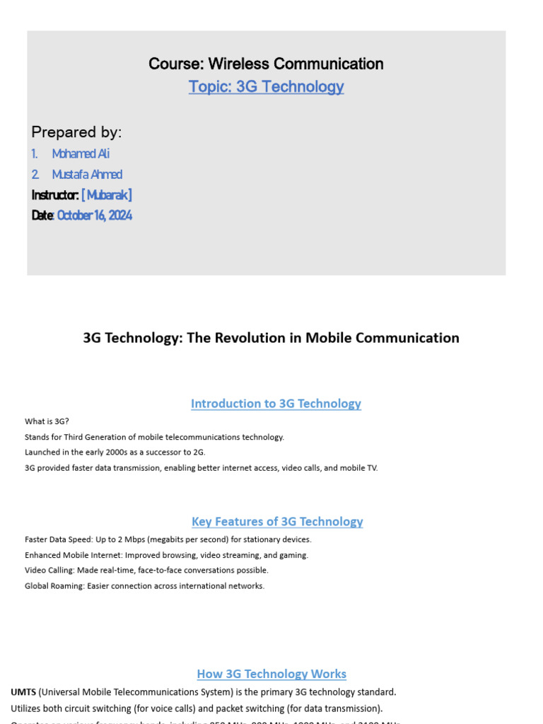 Understanding 3G Technology in Mobile Communication | PDF | 3 G | 4 G