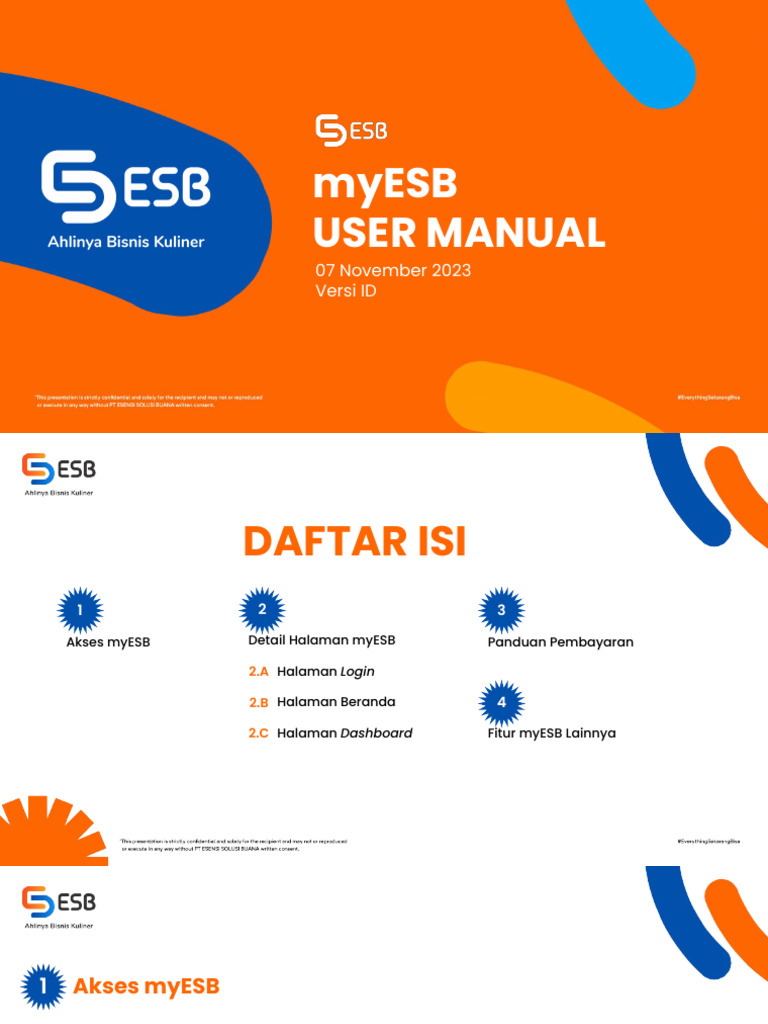 Panduan Login dan Pembayaran myESB | PDF