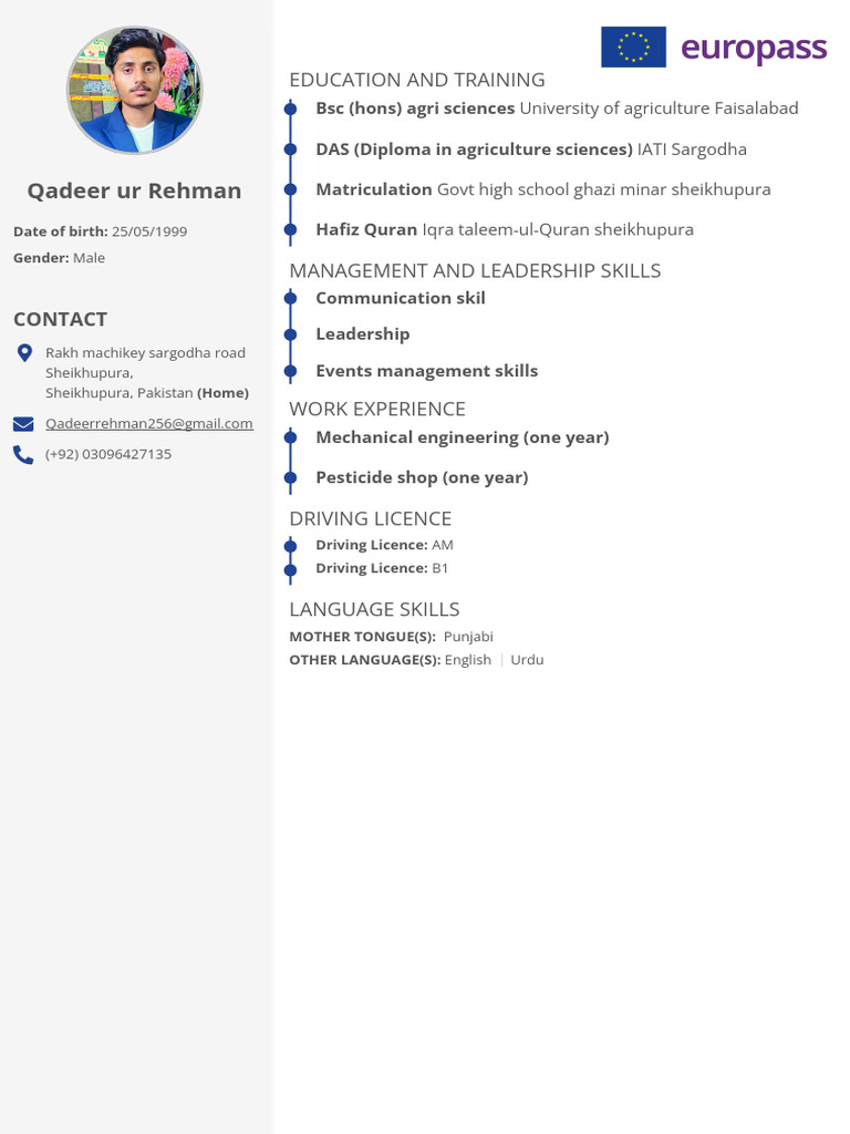 Qadeer Rehman CV 07 | PDF