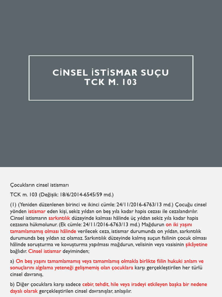TCK 103 (Cinsel Istismar) | PDF