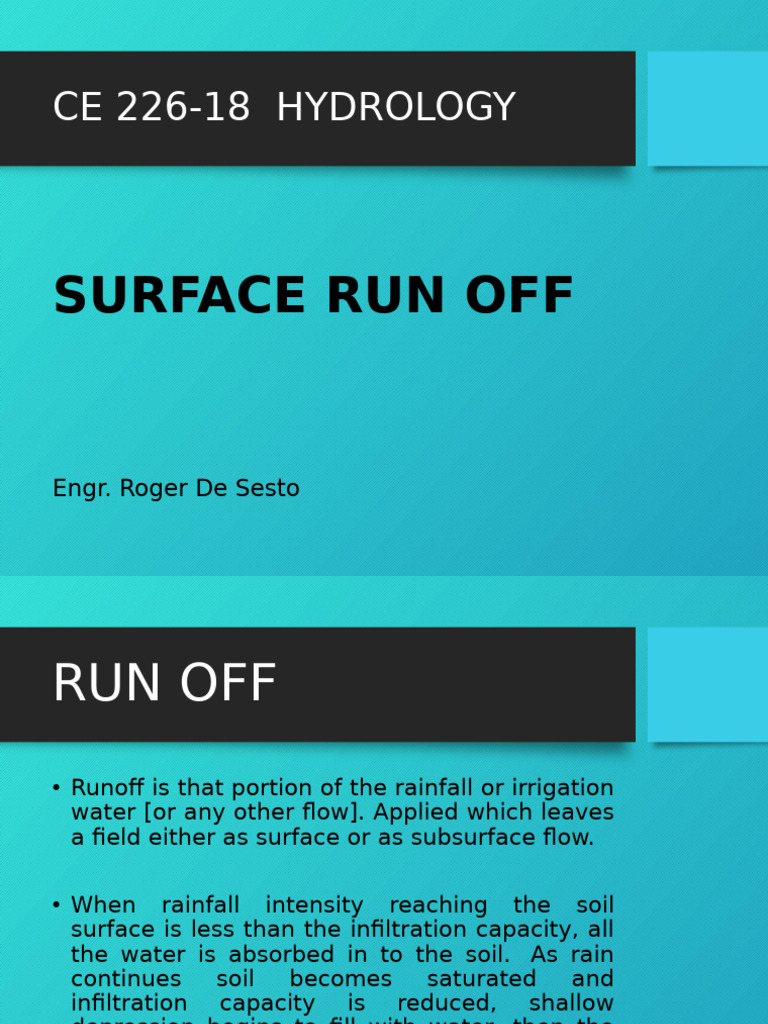 Surface Runoff | PDF | Surface Runoff | Erosion