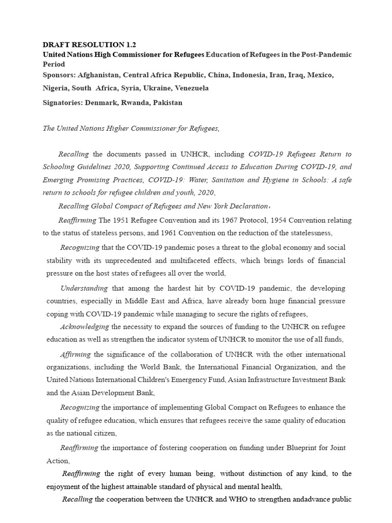DR Sample | PDF | Refugee | United Nations High Commissioner For Refugees