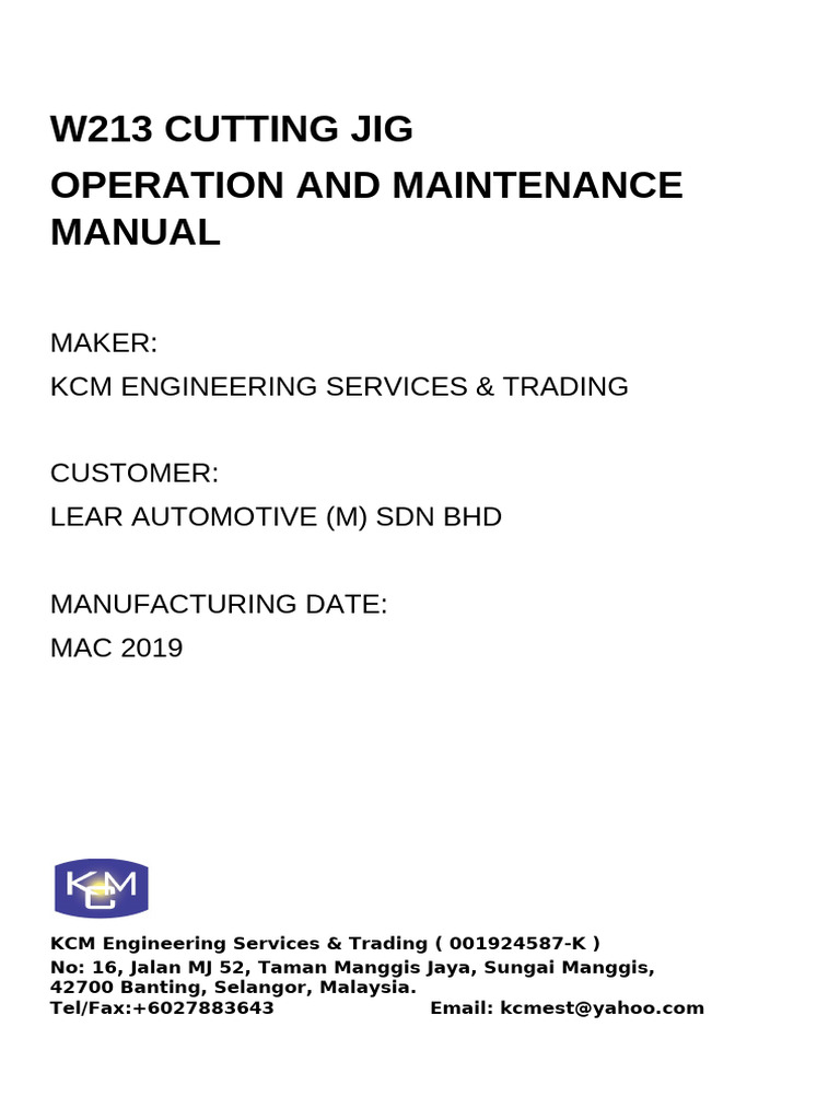 Cutting Jig Manual for Engineers | PDF
