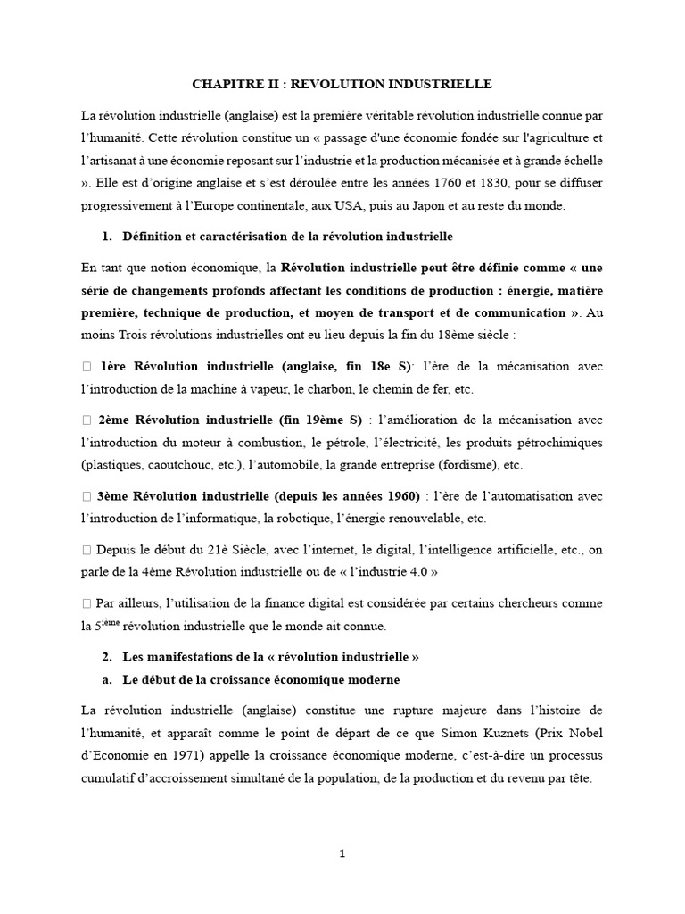 Les Étapes de la Révolution Industrielle | PDF | Révolution ...