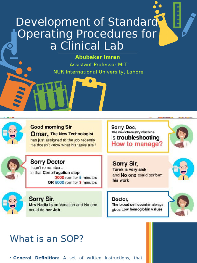 Lec # 5 Development of Standard Operating Procedures For A Clinical ...