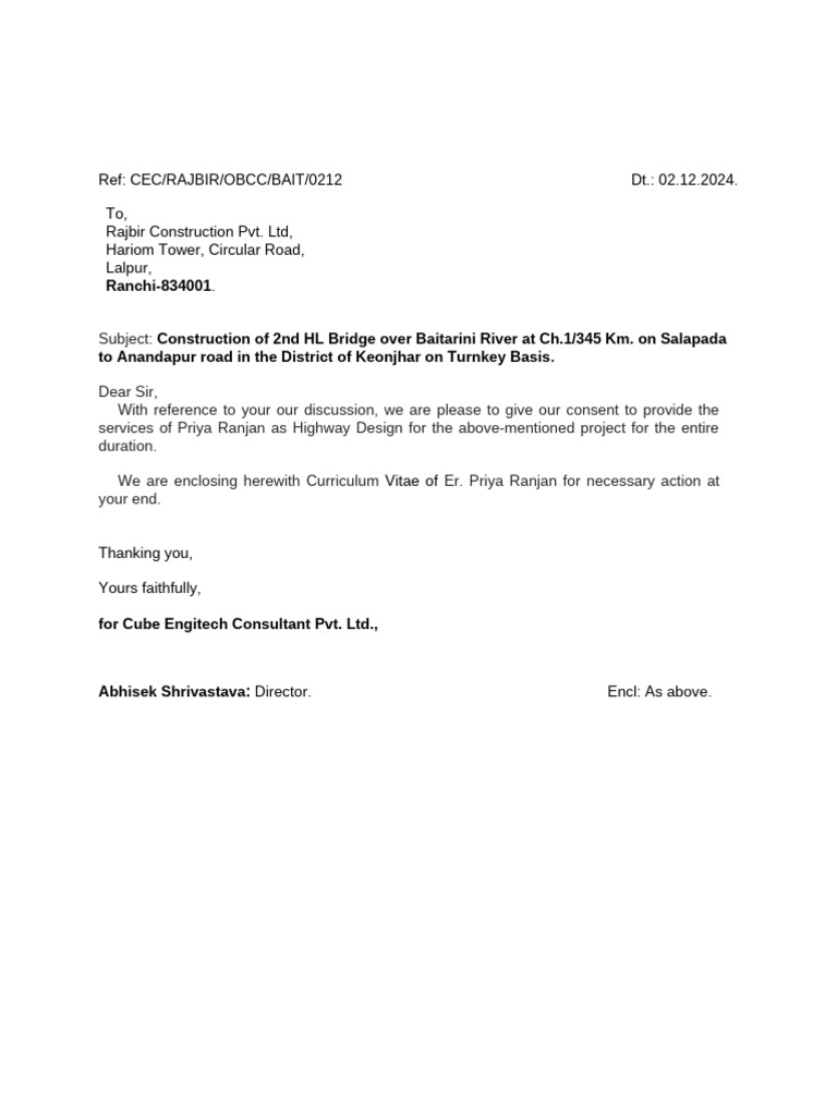 Draft Letter Design Consultant | PDF