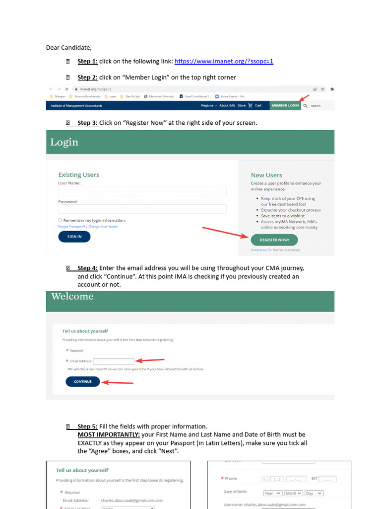 IMA Account Creation | PDF