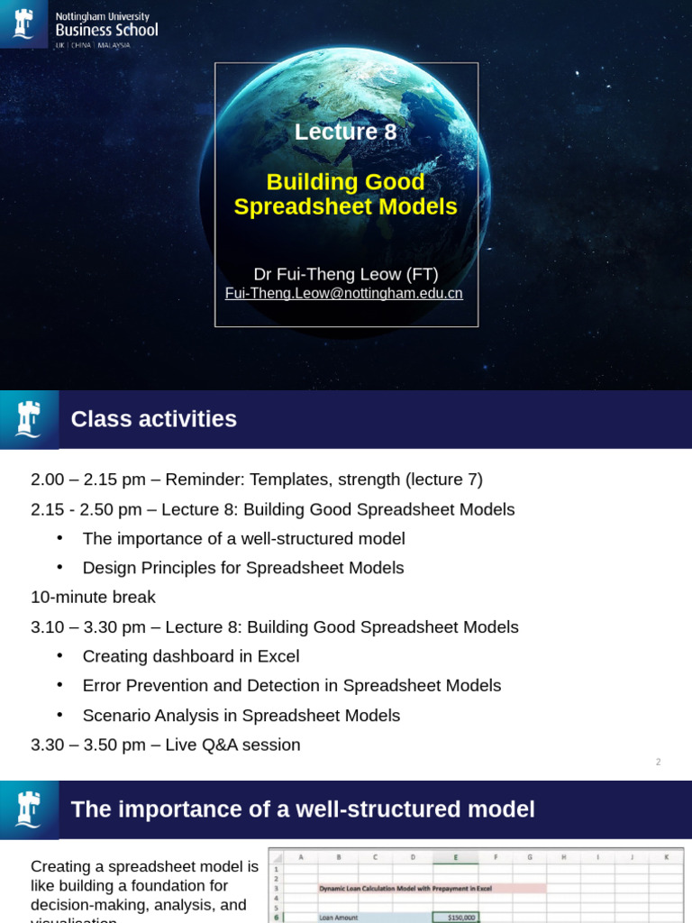 Lecture8_Building Good Spreadsheet Models | PDF | Spreadsheet ...