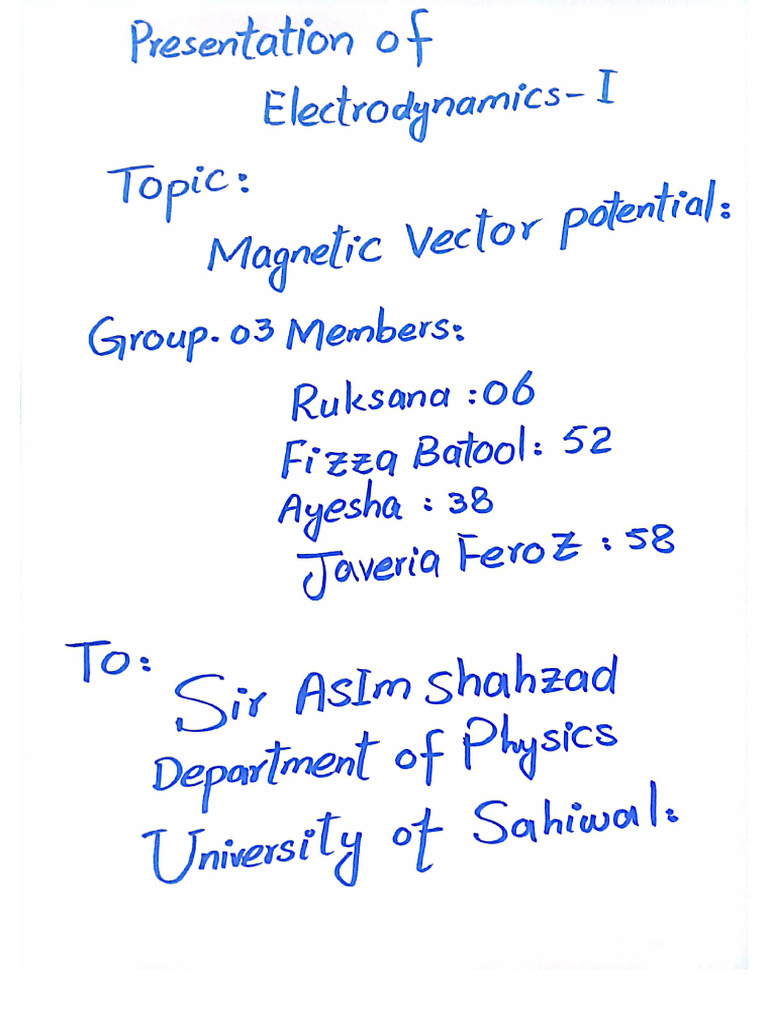 Electrodynamics 1 | PDF