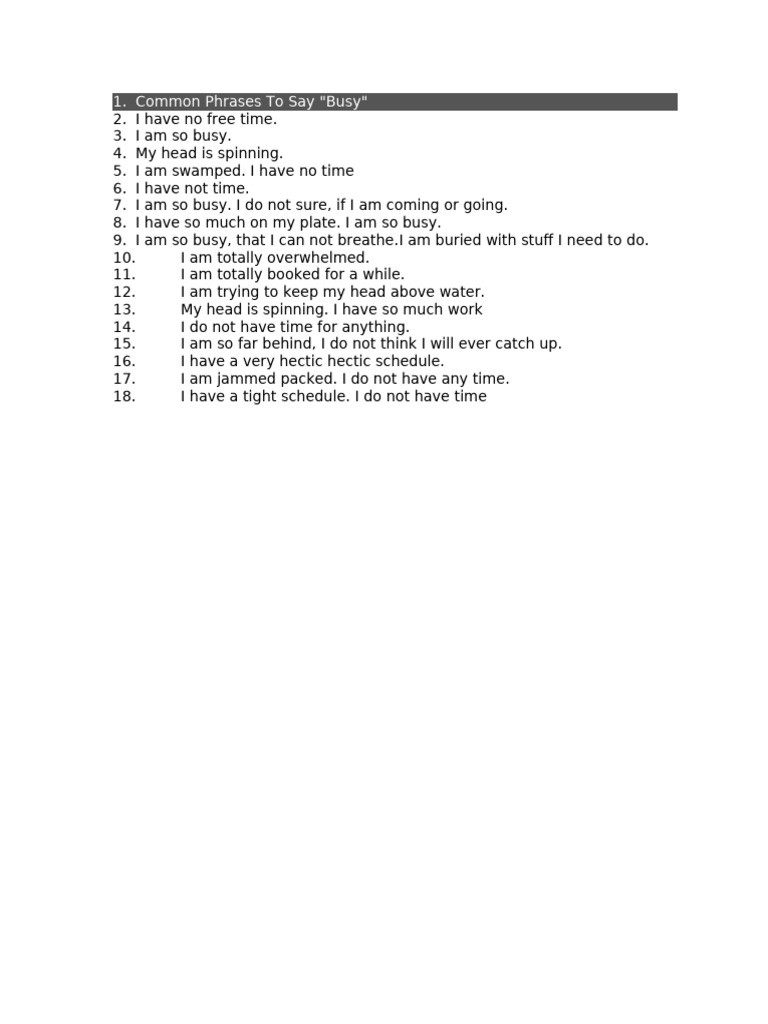 Common Phrases To Say | PDF