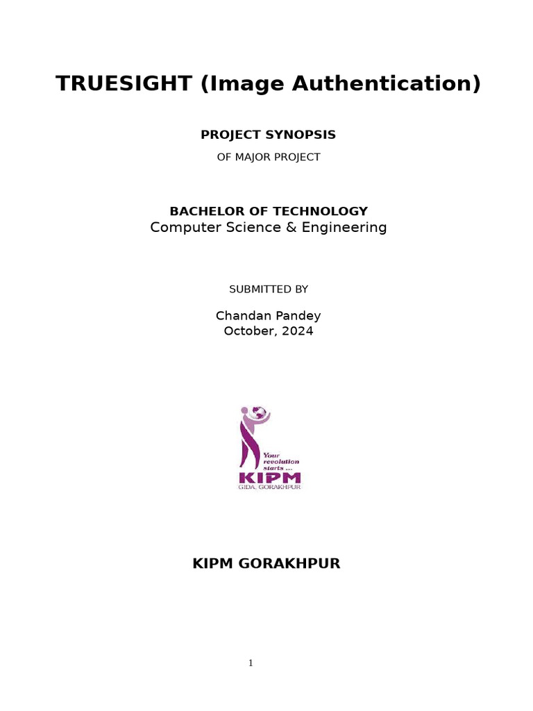 Final Year Project Synopsis - Guidelines | PDF | Machine Learning ...