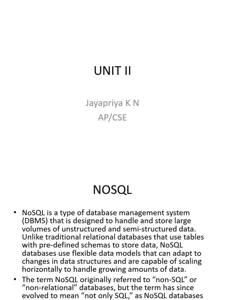 Unitii 240303160902 6fade111 | PDF | No Sql | Databases