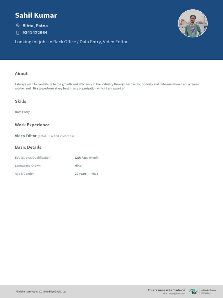 Sahil Kumar CV-2 | PDF