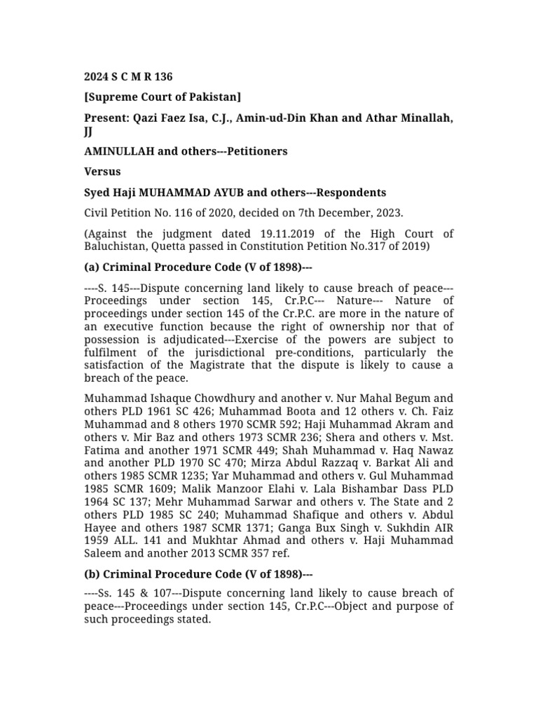 2024 S C M R 136 | PDF | Magistrate | Criminal Procedure In South Africa