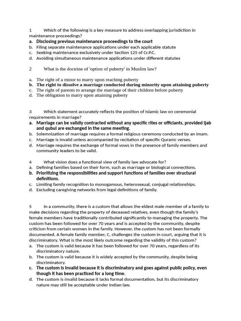 Key Concepts in Family Law and Jurisdiction | PDF | Marriage | Sharia