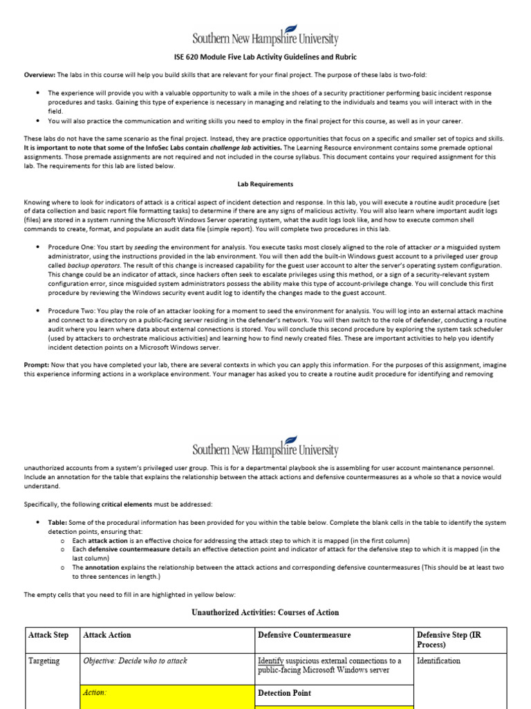 ISE 620 Module Five Lab Activity Guidelines and Rubric | PDF | Operating System | Computer File