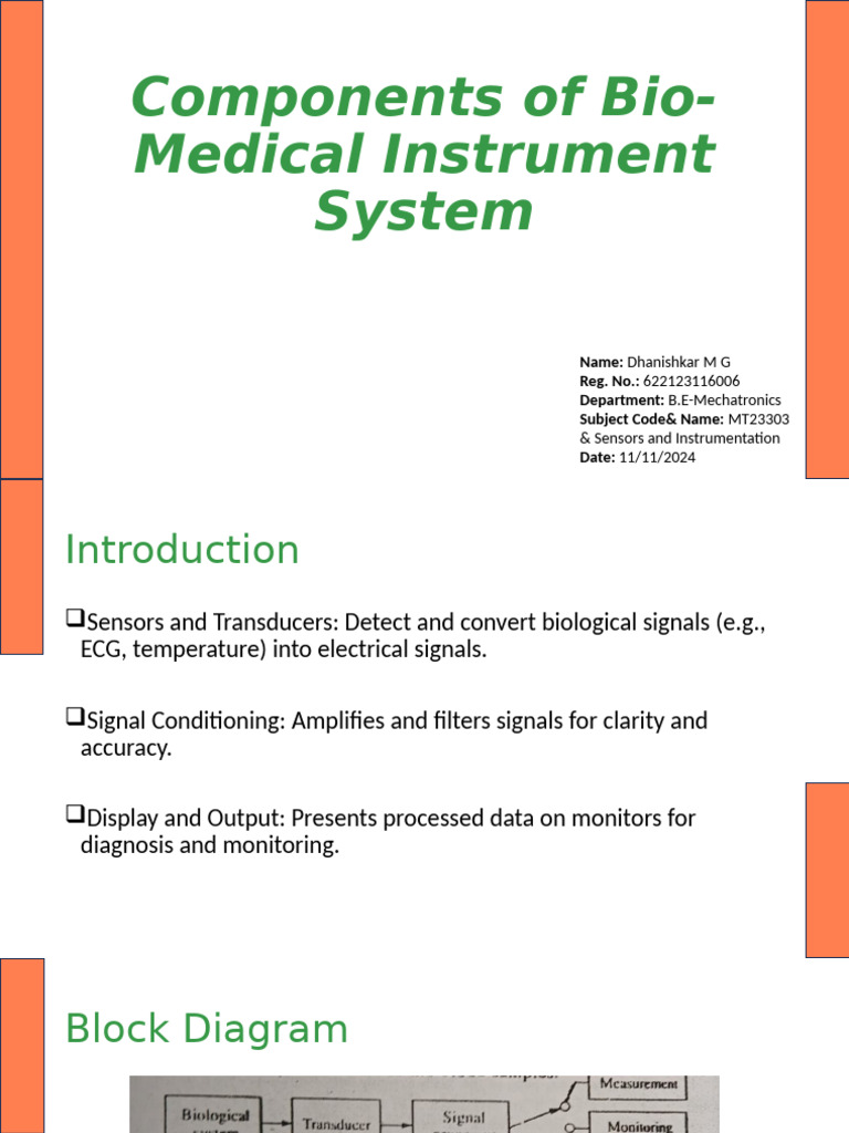 Unit-5 Components of Bio-Medical Instrument System-1 | PDF | Medical ...