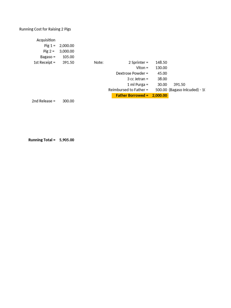 Running Cost | PDF