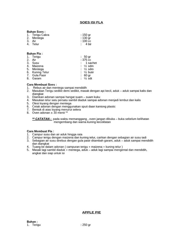 Roti Soes Isi Fla | PDF
